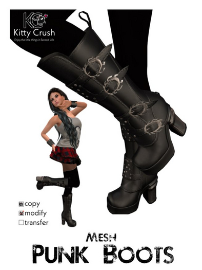 Second Life Marketplace Kitty Crush Punk Boots